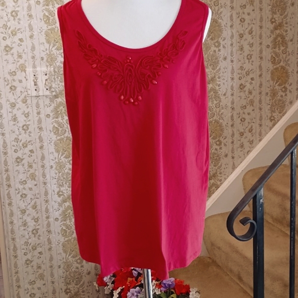 Woman Within | Tops | Woman Within Red Tank Top Size Large | Poshmark
